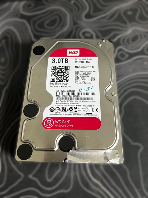 WESTERN DIGITAL RED Nas 3TB,Intern,5400RPM (WD30EFRX) NAS (Network ...