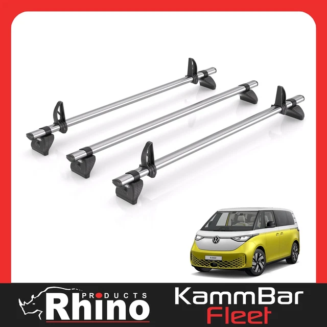 VW ID BUZZ Roof Rack For 2022+ Vans 3x Roof Bars + Loadstops Rhino ...