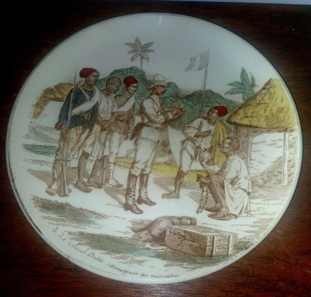 RARE ASSIETTE COLONIES COLONEL DODDS BÉNIN 19 ème CREIL & MONTEREAU EUR ...