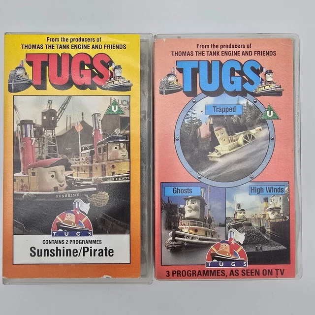 TUGS VHS X2 Video Tape Sunshine Pirate Ghosts High Winds and Trapped ...