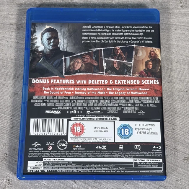 HALLOWEEN BLU-RAY - 2018 Horror Slasher Jamie Lee Curtis £5.99 ...