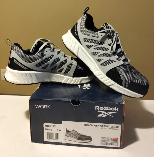 NEW REEBOK FUSION Flexweave Work RB4312 Men's 7 W Athletic Work Shoe £ ...