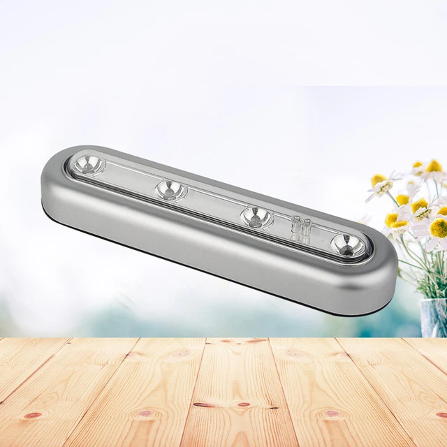 4 LED TOUCH Control Touch Tap Light Battery Lights With Pads White £12. ...