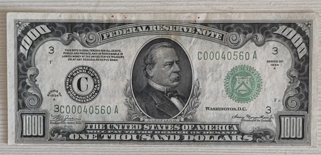 BANCONOTA AMERICANA DA 1000 Dollari USASeries 1934A EUR 1.590,00 ...
