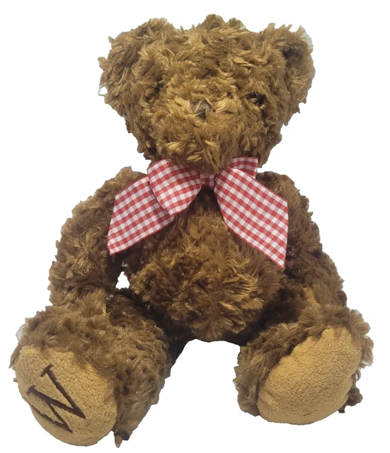 WH SMITHS WILLIAM Teddy Bear Red White Bow 11"Plush Cuddly Soft Toy ...