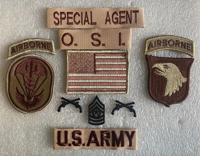 US ARMY SPECIAL OPERATIONS OSI 101st AIRBORNE ARM PATCHES, RANK ...