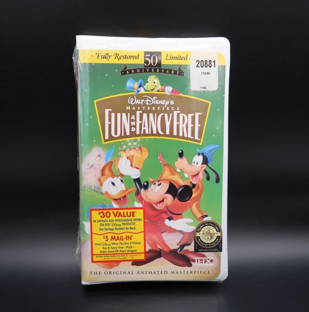 DISNEY MASTERPIECE FUN and Fancy Free 50th Anniversary VHS Sealed ...