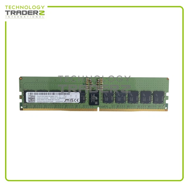MICRON 64GB PC5-38400 DDR5-4800MHz ECC Reg Rdimm 2RX4 Memory ...
