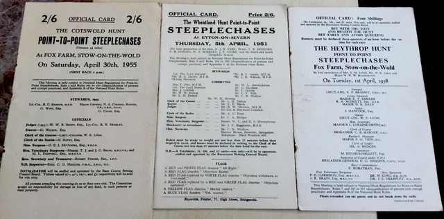 THREE 1950’S POINT to Point Race Cards. £9.99 - PicClick UK