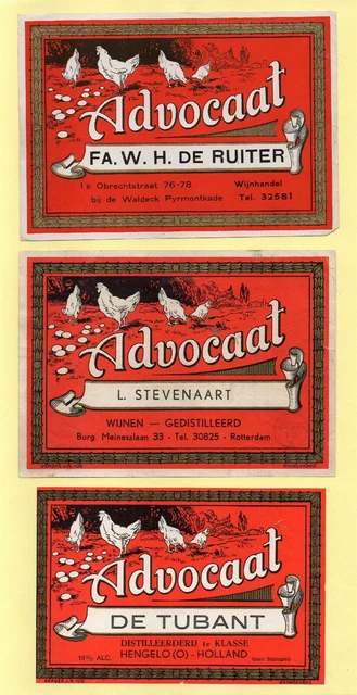 HÜHNERGEFLÜGEL HAHN ADVOCAAT Getränkeflaschenetiketten alles anders ...