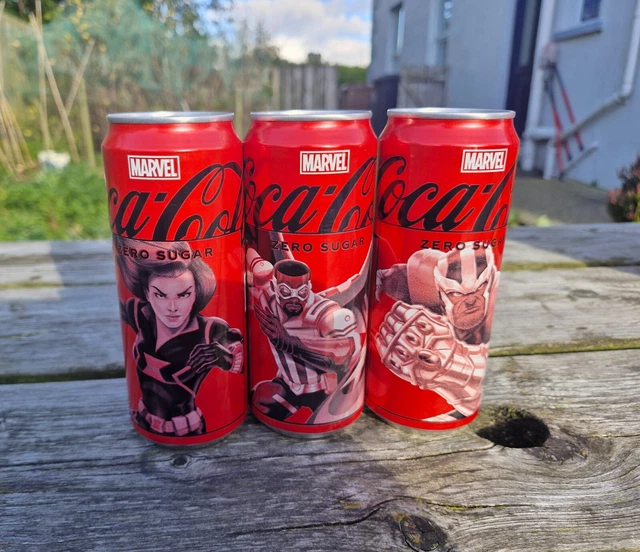 COCA COLA COKE Zero - Marvel - Black Widow Captain America Thanos - 3 ...