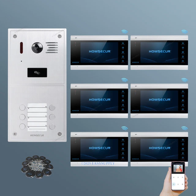 HOMSECUR INTERPHONE VIDÉO WIFI Menu Français RFID Enregistrement&Photo ...