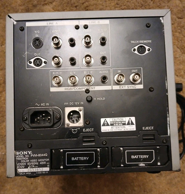 UNTESTED SONY PVM-8044Q RGB CRT Video Monitor w/ Power Cord (As Is ...