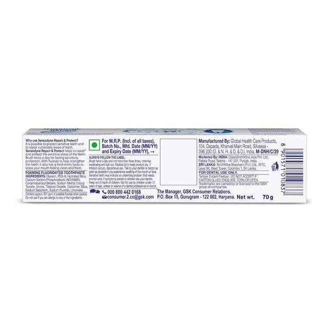 2X SENSODYNE DEEP Repair & Protect Toothpaste 70g Sensitive Teeth ...