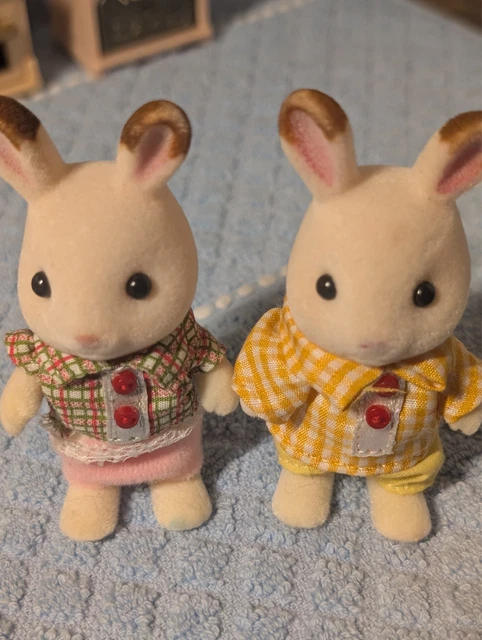 CALICO CRITTERS SYLVANIAN Families CHOCOLATE RABBIT Father Mother Baby ...