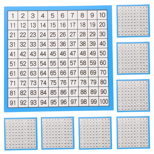 10 SHEETS MATH Chart Hundred Boards Consecutive Number Counting Student ...