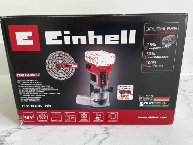 EINHELL CORDLESS PALM Router 18V Brushless Power X-Change TP-ET 18 Li ...