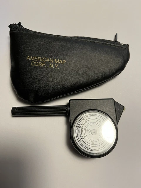 VINTAGE AMERICAN MAP Corp. Topographic Map Measuring Tool, case ...