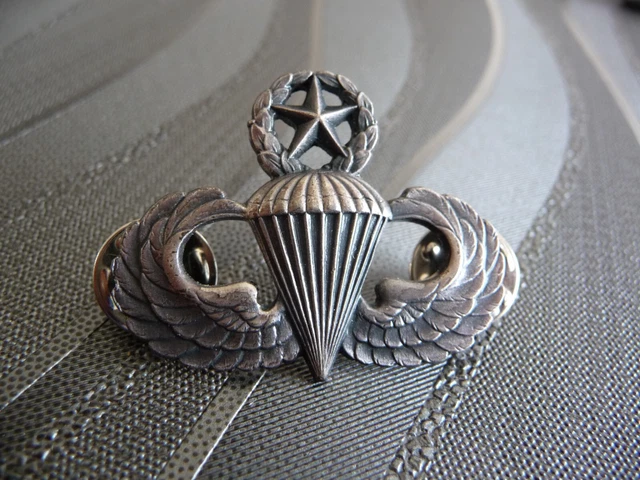 ORIGINAL MILITARY INSIGNIA Paratrooper Patent Master Grey Metal Us Tbe ...