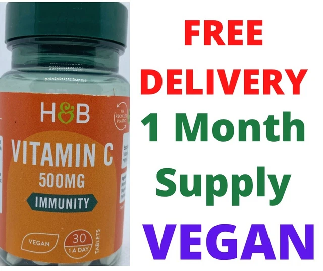 VITAMIN C 500MG 30 Tablets Immunity Support Vegan Tablets Holland ...