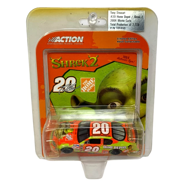 ACTION NASCAR #20 Tony Stewart Home Depot Shrek 2 2004 Monte Carlo 1:64 ...