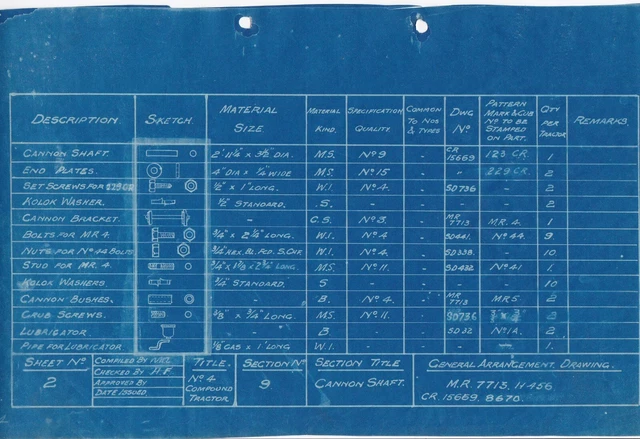 GARRETT 4CD NO.4 compound steam tractor illustrated schedule - pdf file ...