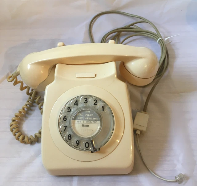 VINTAGE GPO / British Telecom Dial Telephone - Cream, Working £7.50 ...