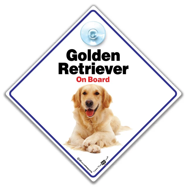 GOLDEN RETRIEVER ON Board Sign, Golden Retriever Car Sign, Golden ...