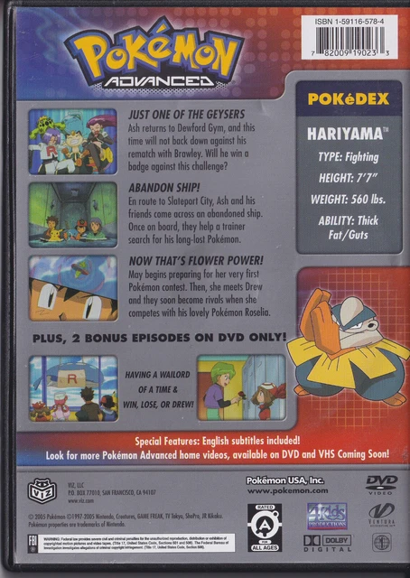POKEMON ADVANCED VOLUME 7: Abandon Ship (DVD 2005) Region 1 R1 5 ...