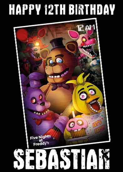 FIVE NIGHTS AT FREDDYS FNAF Personalised Birthday Card (Freddy’s ...