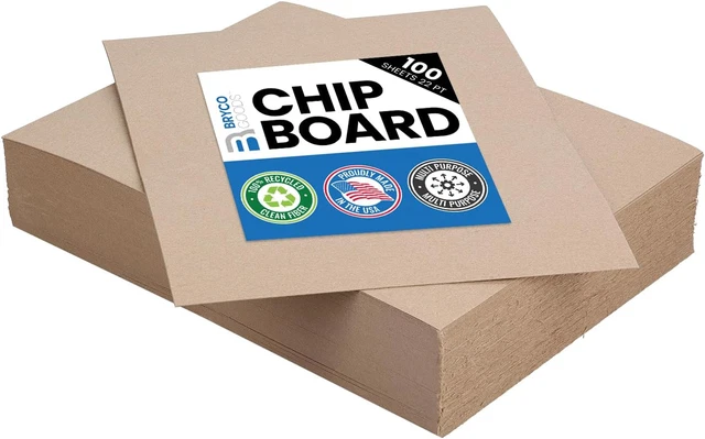 CHIPBOARD SHEETS 8.5& X 11" - 100 Sheets of 22 Point Chip Board for ...
