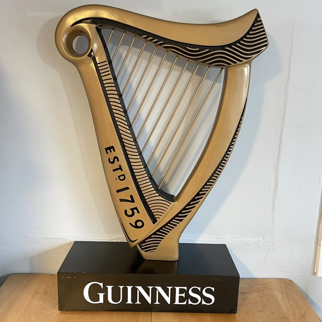 GUINNESS BEER HARP Alcohol Display Sign Double Sided Huge 21"x35"x8" £ ...