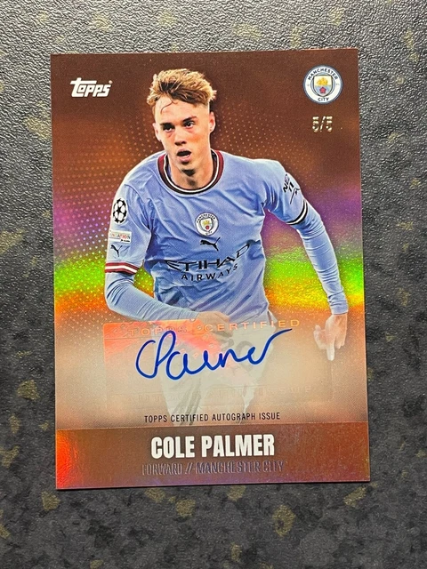 TOPPS MANCHESTER CITY Team Set 2022/2023 Cole Palmer Auto /5 5/5 EUR ...