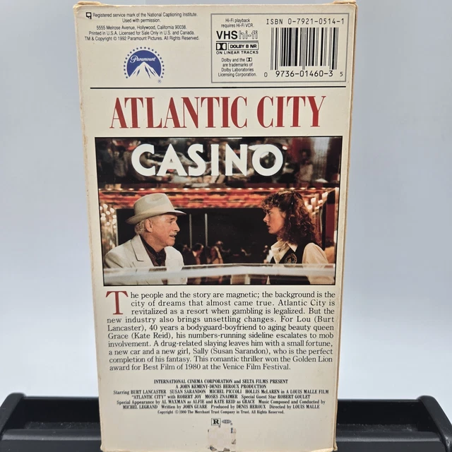 ATLANTIC CITY (VHS, 1992, Paramount) Burt Lancaster, Susan Sarandon, ex ...