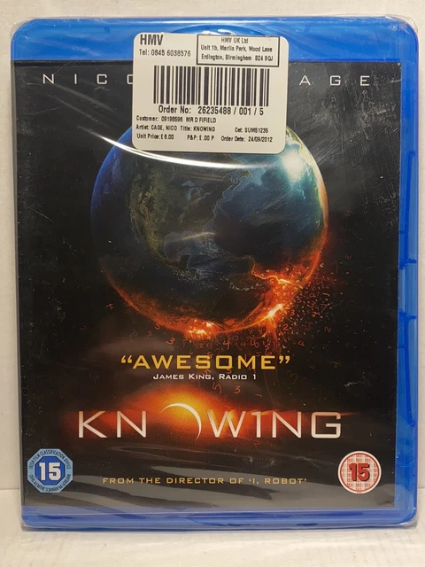 KNOWING: NICOLAS CAGE Region B Blu-ray - Brand New & Sealed Free Post EUR 5,52 - PicClick IT