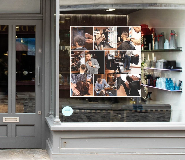3D MAN HAIR Cut A209 Barber Shop Window Stickers Vinyl Wallpaper Wall ...