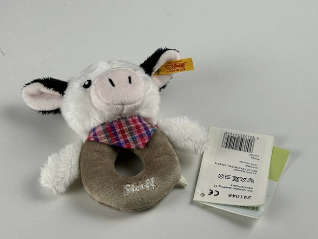 STEIFF TIER 241048 Kuh Cowaloo Greifring 12 cm. Inutilisé EUR 31,35 ...
