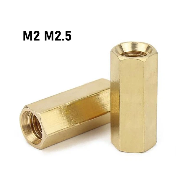 M2 M2.5 BRASS Hex Female-Female Spacers Standoff PCB Pillar Studs ...