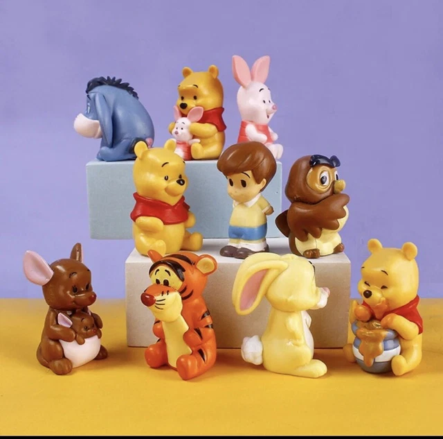WINNIE THE POOH Mini Figures 10 pcs Eyeore Rabbit Figure Piglet Tigger ...
