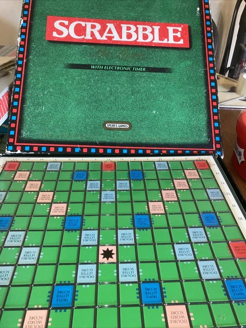 VINTAGE SCRABBLE DELUXE Board Game Missing Electronic Timer Spears ...