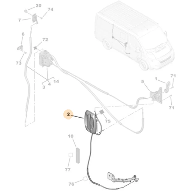 GENUINE SLIDING DOOR Handle - Citroen Relay III | 1650900880 £221.72 ...