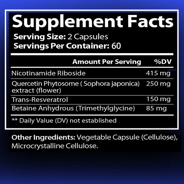 120 CAPSULES Anti Aging Supplement w/ Nicotinamide Riboside Plus ...