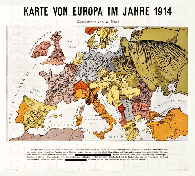 WW1 GERMAN MAP, German Propaganda Poster, World Map Poster, Military ...