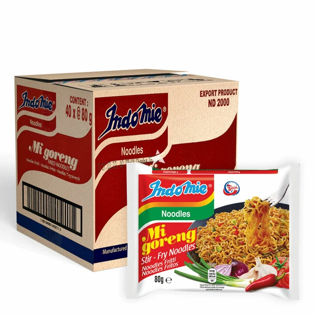 INDOMIE MI GORENG Stir Fried Noodles 80g (Box of 40) - Original, BBQ or ...