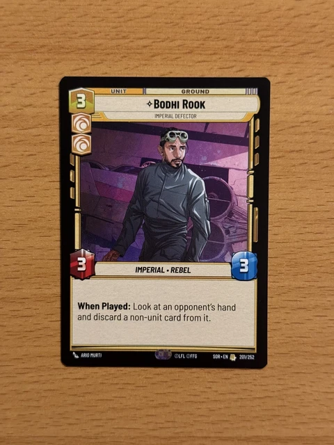 BODHI ROOK - Imperial Defector Raro Star Wars Unlimited Spark of ...