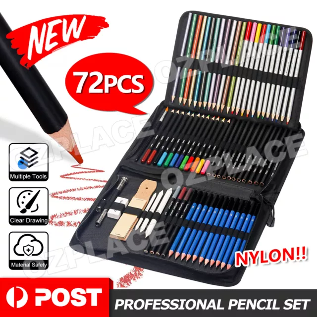 ART SKETCH PENCILS Oil Drawing Colouring Graphite Charcoal Pencil 72pcs ...