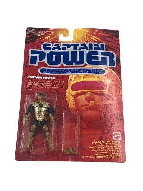 FIGURINE ARTICULÉE CAPTAIN Power 10 cm 1987 Mattel sous blister EUR 57 ...