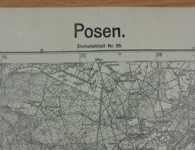 PRE-WW2 (1930'S) GERMAN map of POLAND entitled "POSEN" (POZNAN) £29.99 ...