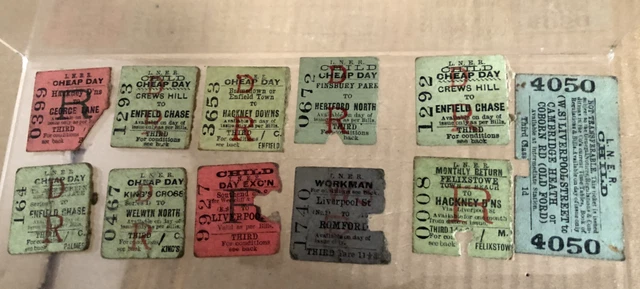 11 VINTAGE 1930’S LNER London North Eastern Railway Tickets £11.10 ...