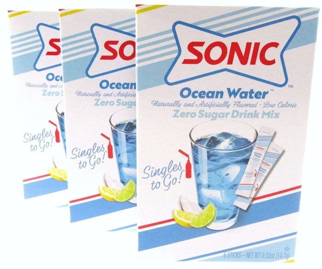 SONIC OCEAN WATER ~ Packets ~ Zero Sugar Free ~ Drink Mix ~ Lot of 3 £ ...